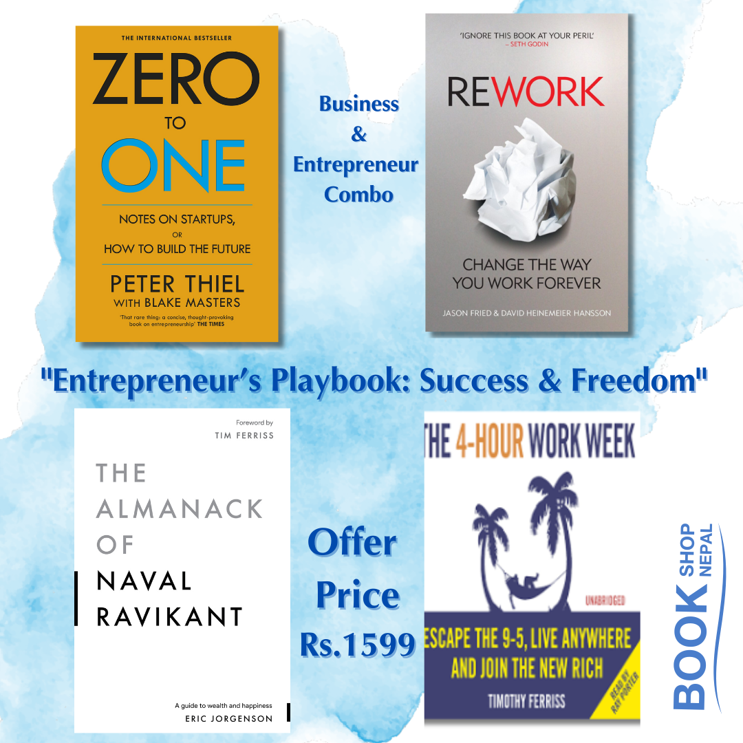 4 business book combo Rework+The Almanack of Naval Ravikant+Zero to On ...
